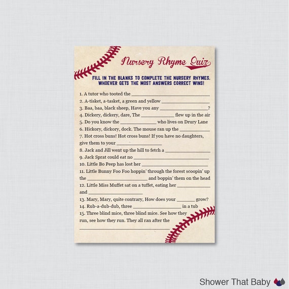 Vintage Nursery Rhyme Shower Games Printable Pink Floral Baby Shower