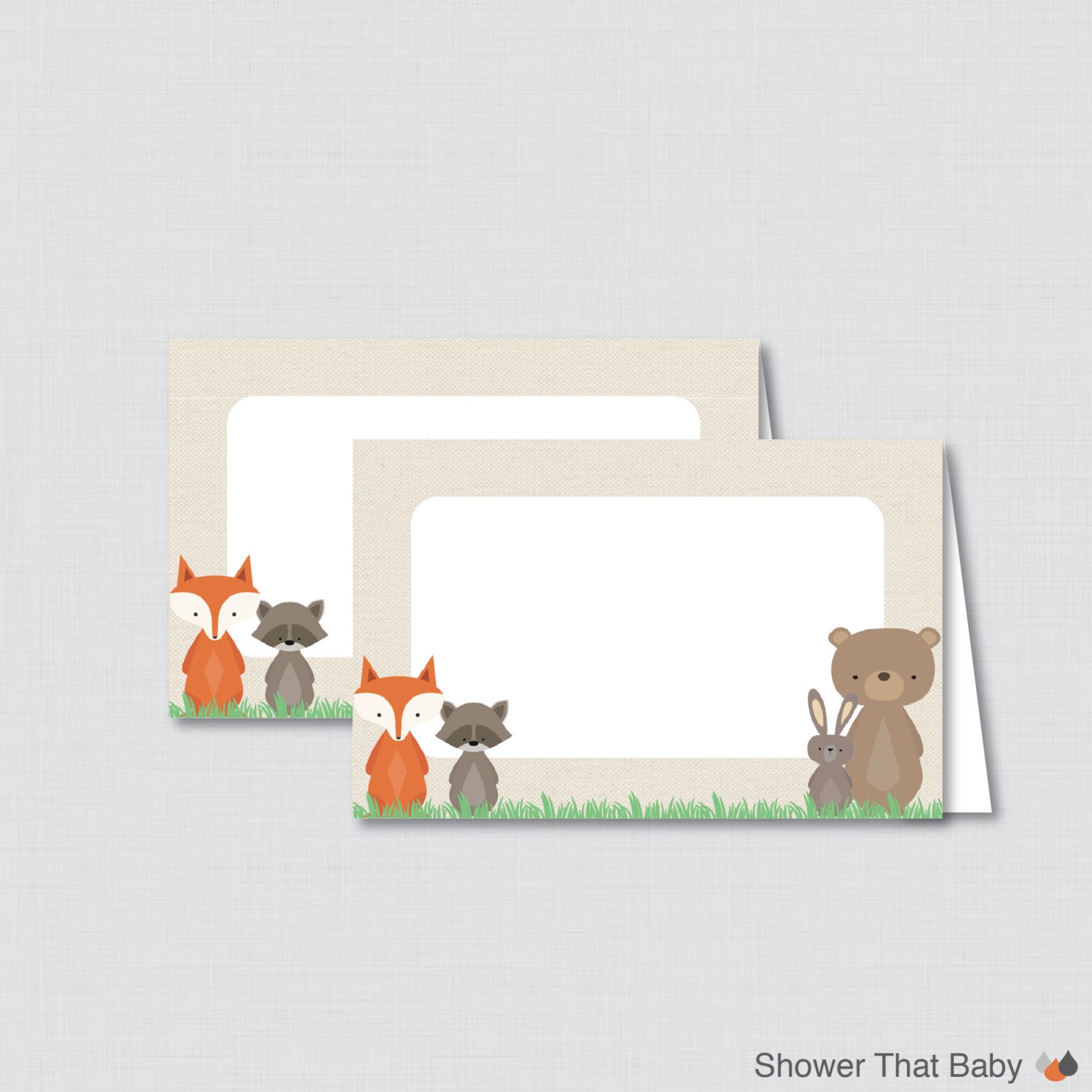 Printable Food Tent Labels Cards or Place Cards for Woodland Baby ...