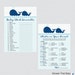 Whale Baby Shower Games Package - Seven Printable Games: Bingo, Price ...