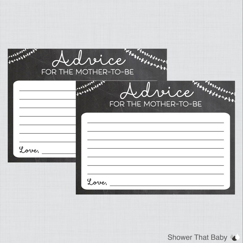 Baby Shower Advice Cards and Sign Printable Chalkboard Advice | Etsy