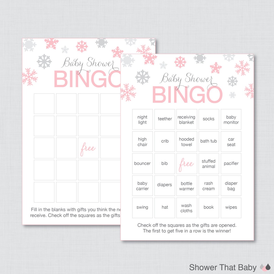Winter Baby Shower Bingo Cards Printable Prefilled Bingo - Etsy