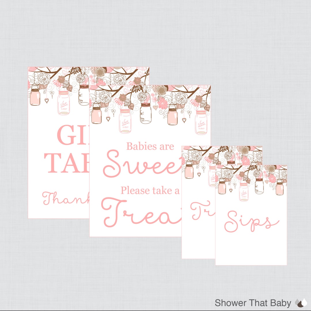 Printable Baby Shower Table Signs - Favors Sign, Babies Are Sweet Sign ...