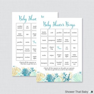 Nautical Baby Shower Bingo Cards Printable Blank Bingo Cards AND ...
