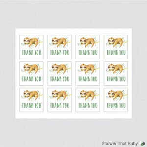 Sloth Baby Shower Printable Favor Tag - Sloth Themed Baby Shower Favor ...