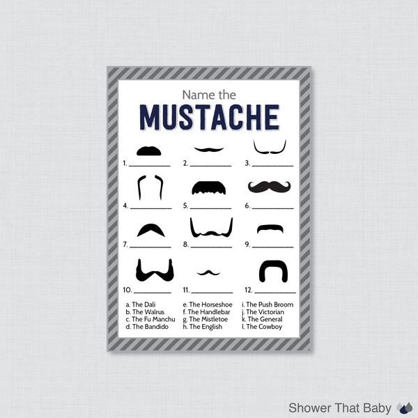 Mustache Game - Etsy
