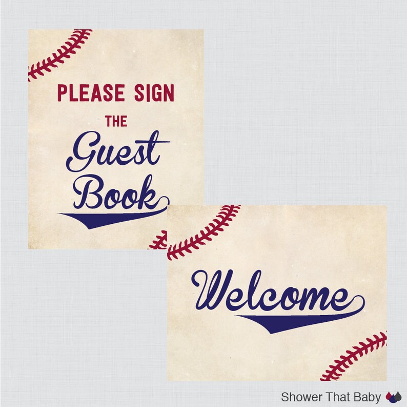 Printable Baseball Baby Shower Table Signs EIGHT Signs | Etsy Canada