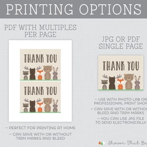 EDITABLE Woodland Thank You Postcards - Printable Thank You Postcard ...