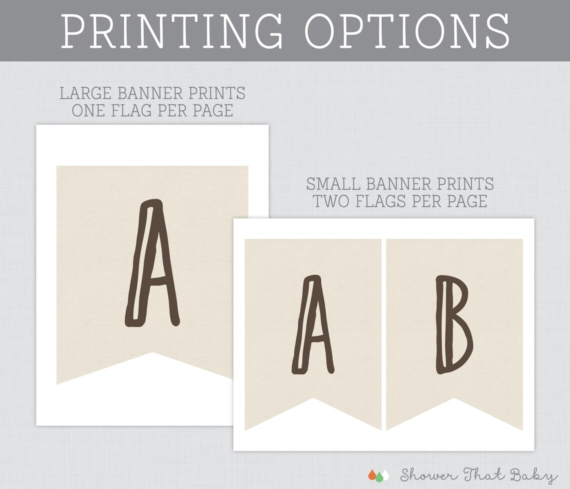 EDITABLE Woodland Printable Banner Large AND Small Sizes - Etsy