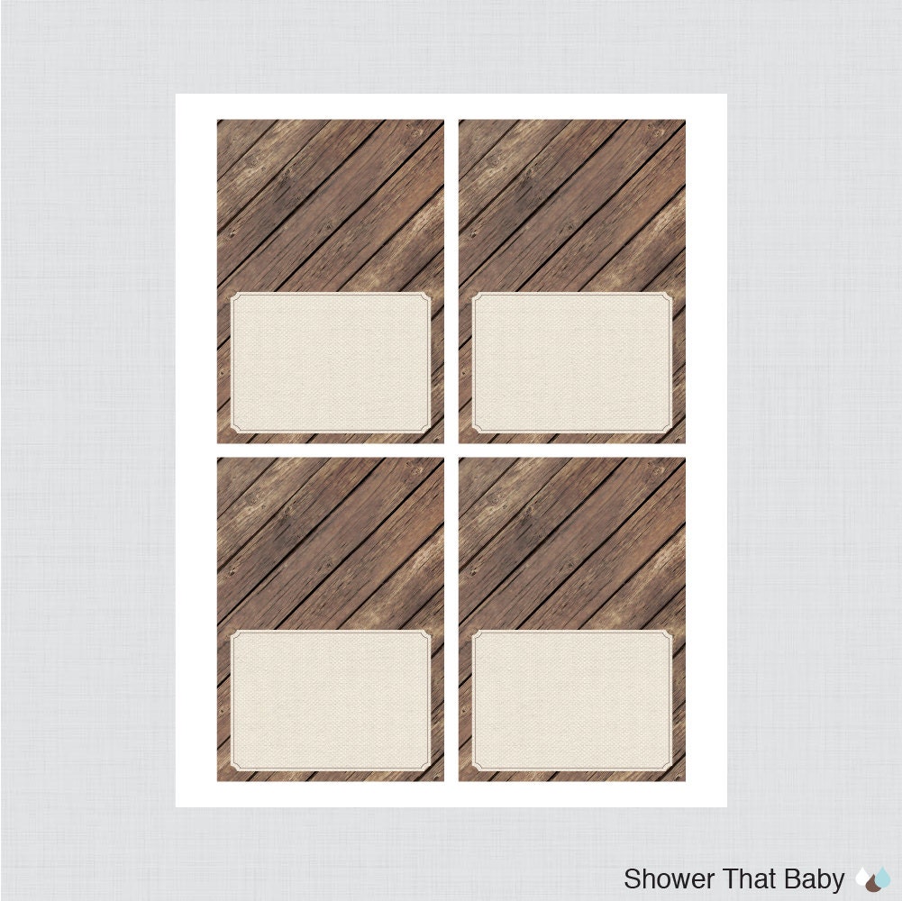 Printable Rustic Food Tent Labels Cards or Place Cards | Etsy