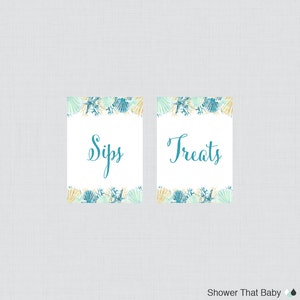 Printable Beach Themed Baby Shower Table Signs SIX Signs - Etsy