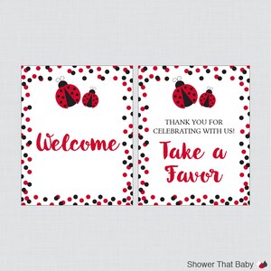 Printable Ladybug Baby Shower Table Signs EIGHT Signs Welcome Sign ...