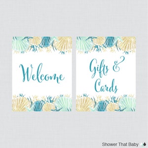 Printable Beach Themed Baby Shower Table Signs SIX Signs - Etsy