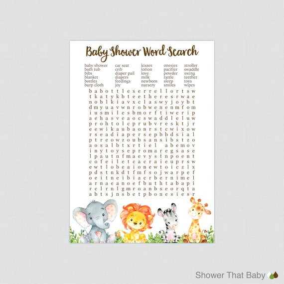 Monkey Baby Shower Word Search Free Printable Baby Shower Scramble