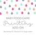 Printing Add-on for Baby Food Game Cards, Sign, and Labels - Etsy