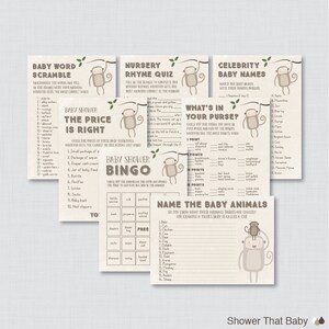 Monkey Baby Shower Games Package Seven Printable Games: - Etsy