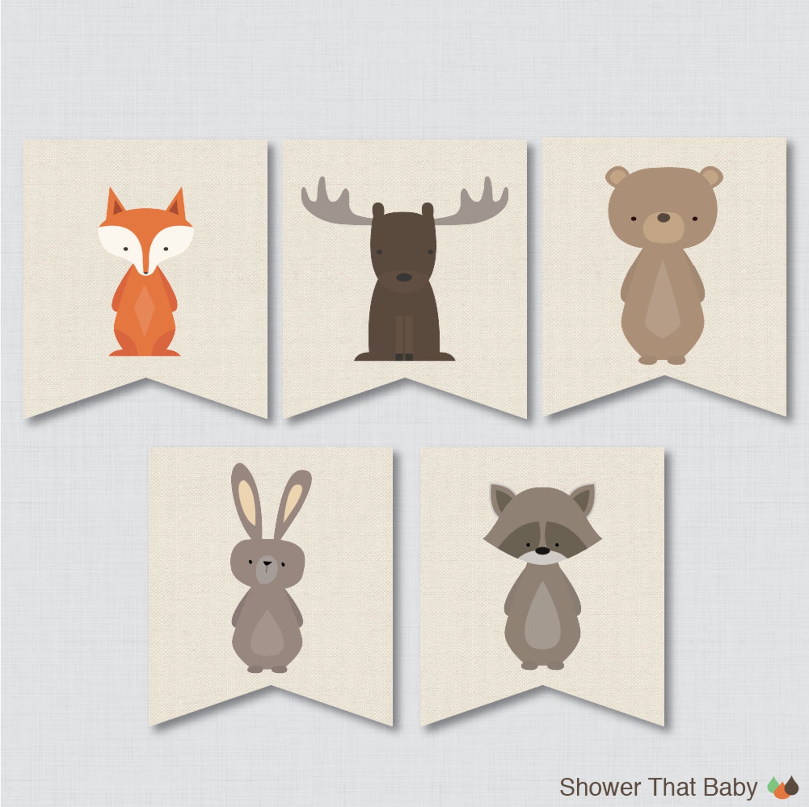 Woodland Flag Banner With ALL Letters Printable Instant - Etsy