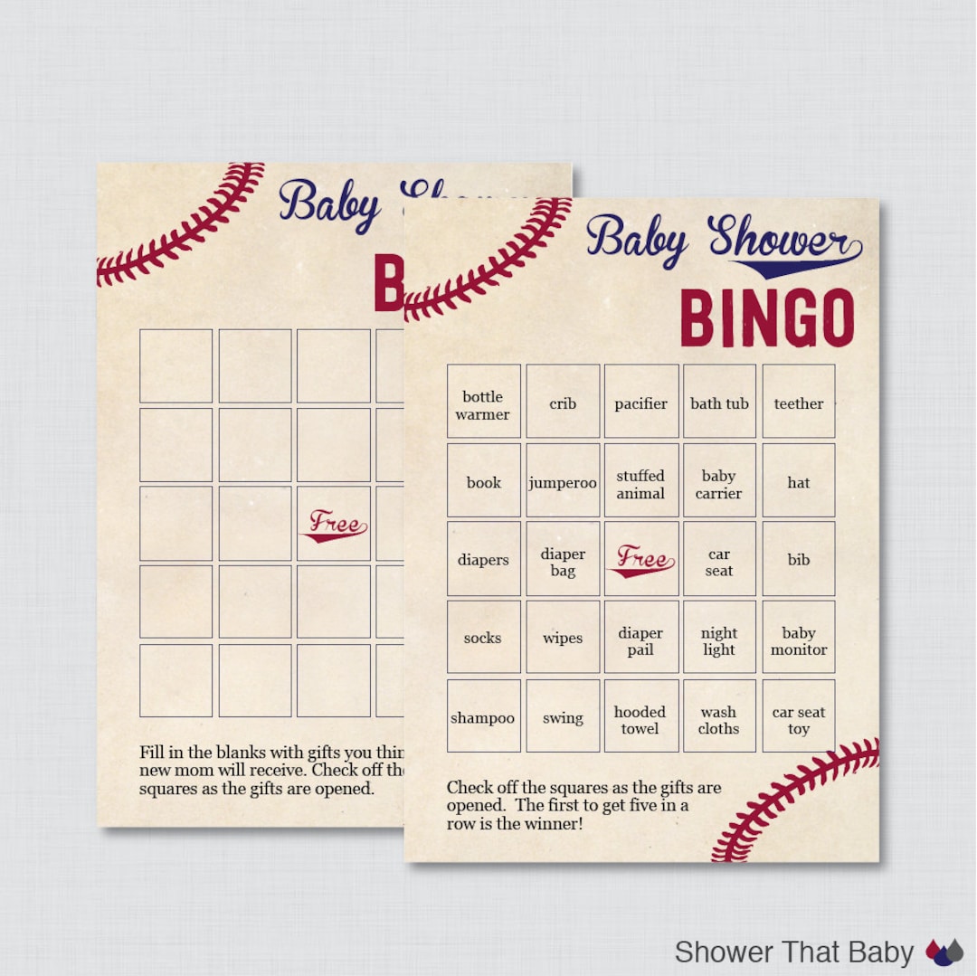 Baseball Baby Shower Bingo Cards - Printable Blank Bingo Cards AND ...