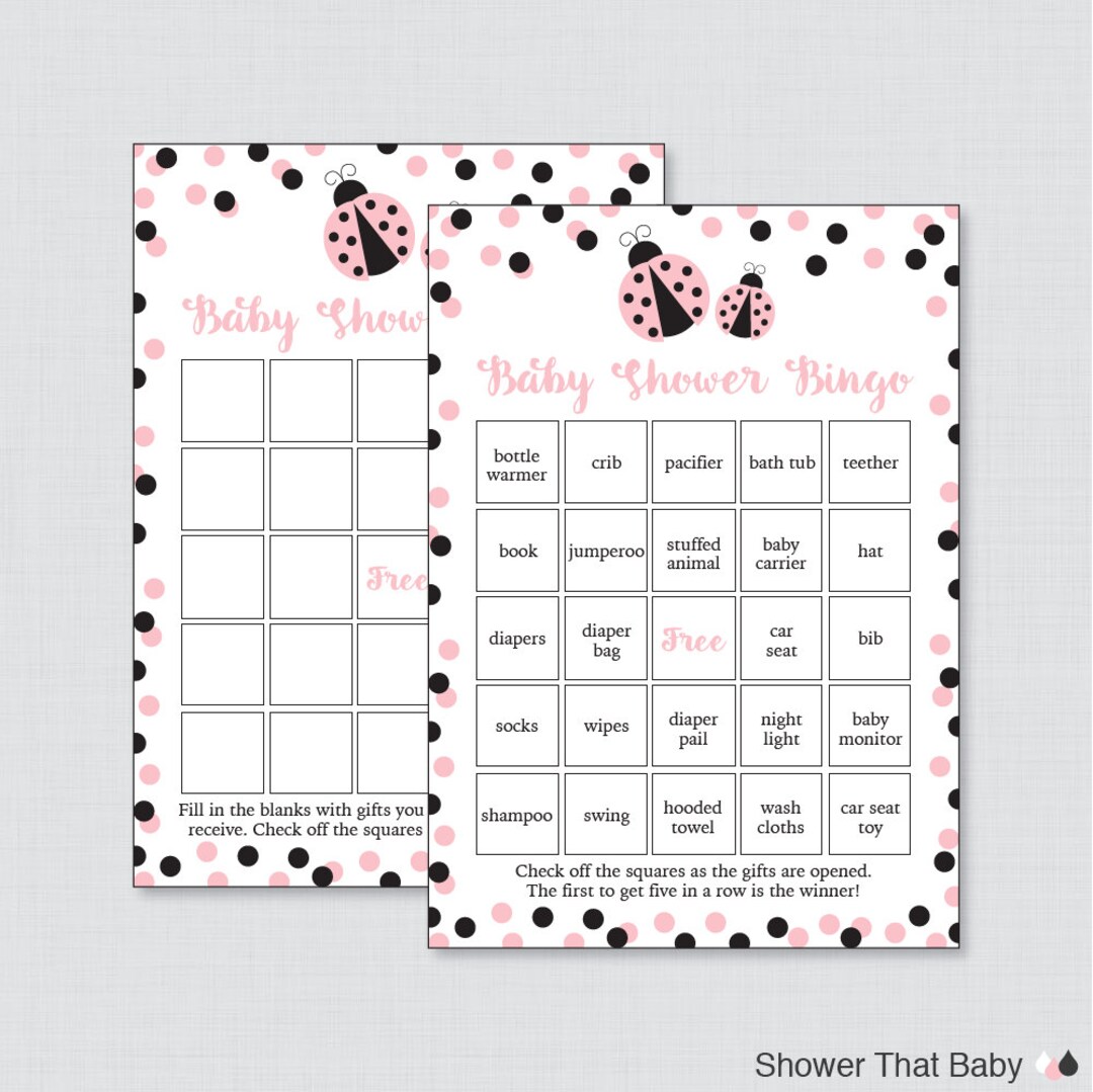 Ladybug Baby Shower Bingo Cards Printable Blank Bingo Cards - Etsy