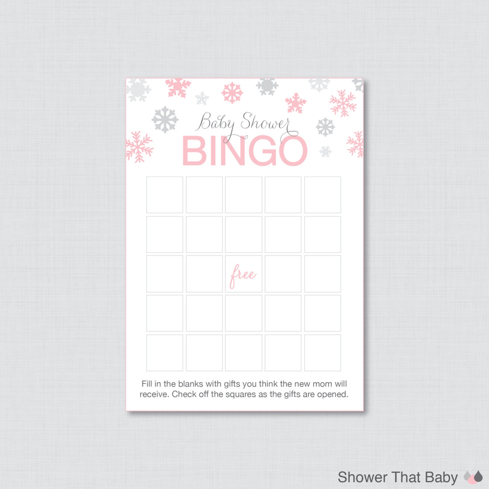 Winter Baby Shower Bingo Cards Printable Prefilled Bingo - Etsy