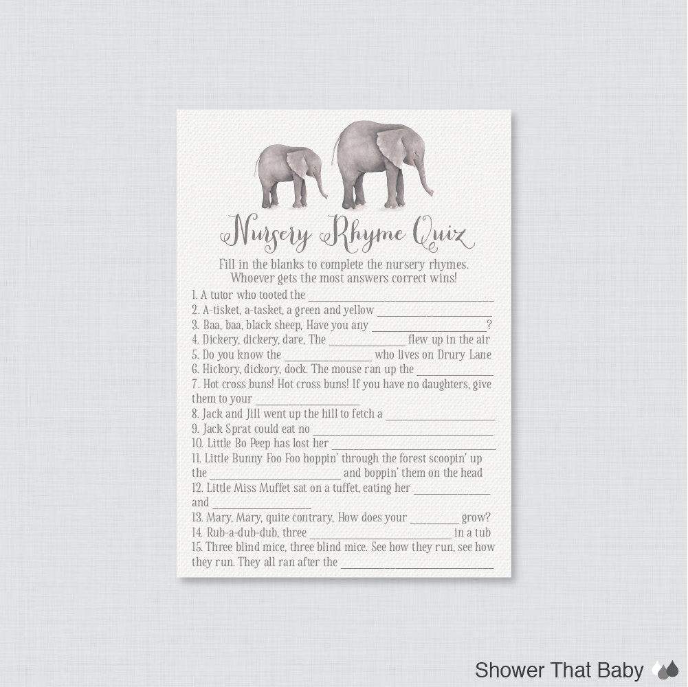 Airplane baby shower games package Nursery Rhyme Celebrity Bingo Quiz ...