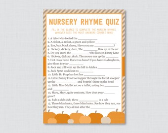 Tropical Nursery Rhyme Quiz Baby Shower Game Printable | Etsy