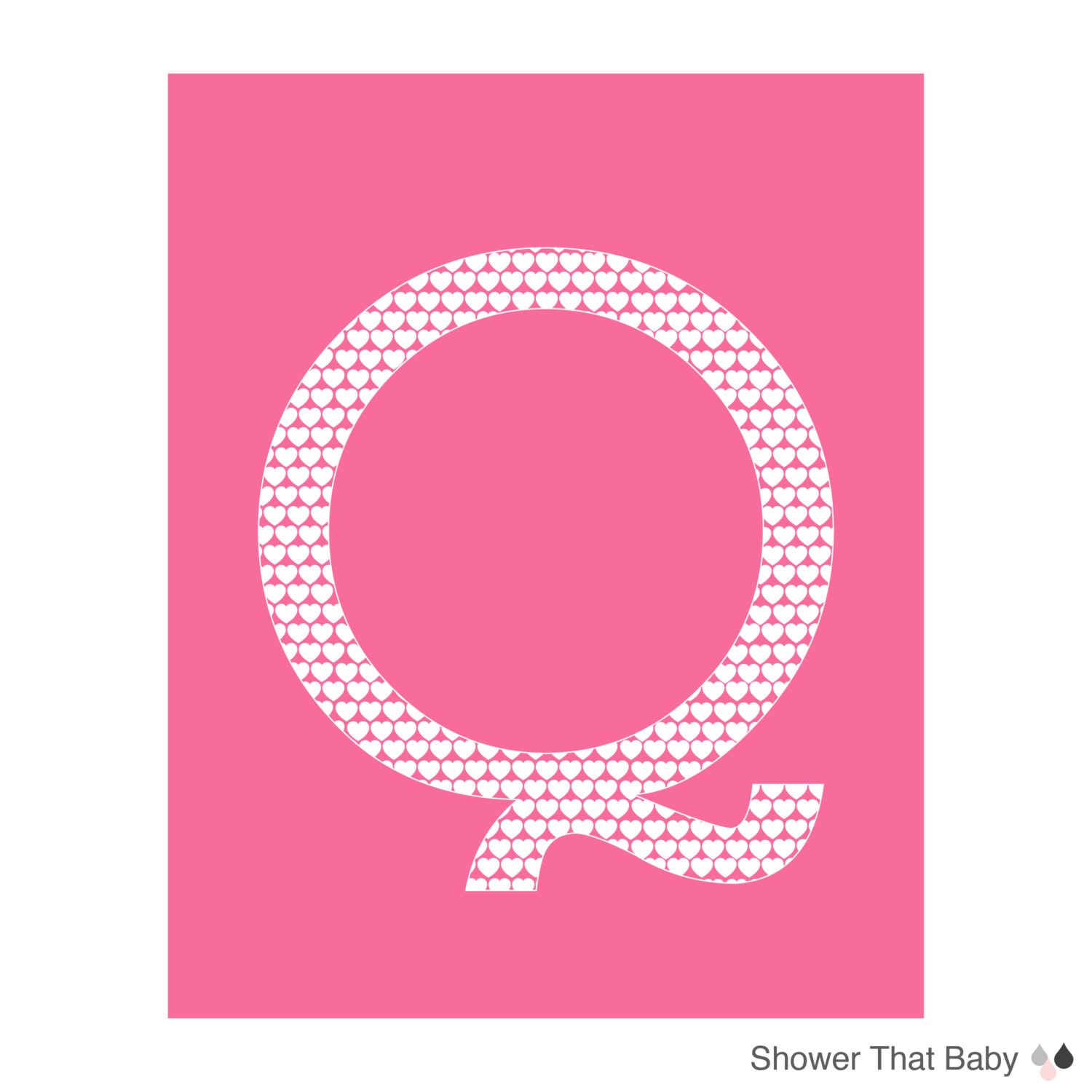 Printable Letter Art - ALL Letters - Heart Print Letters on a Hot Pink ...