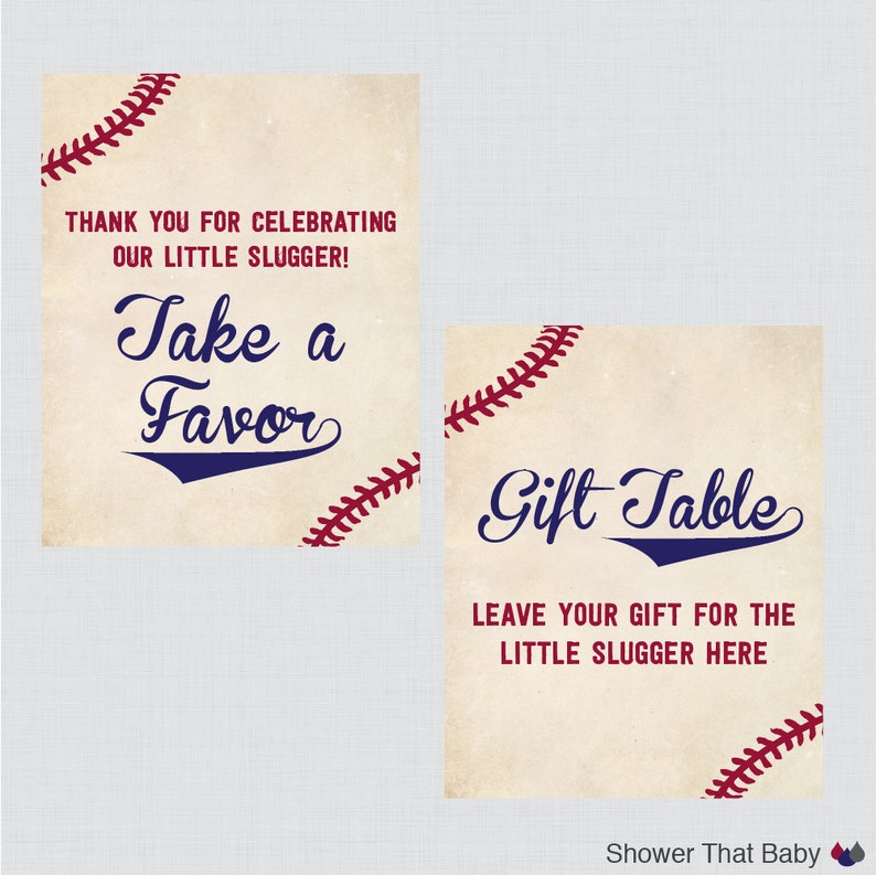 Printable Baseball Baby Shower Table Signs EIGHT Signs - Etsy Canada