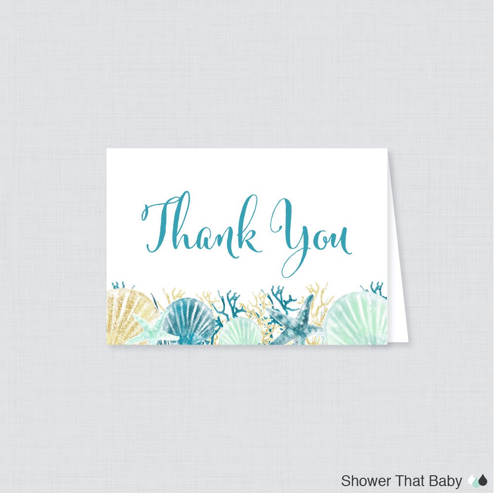 Printable Beach Themed Thank You Card Instant Download - Etsy Australia