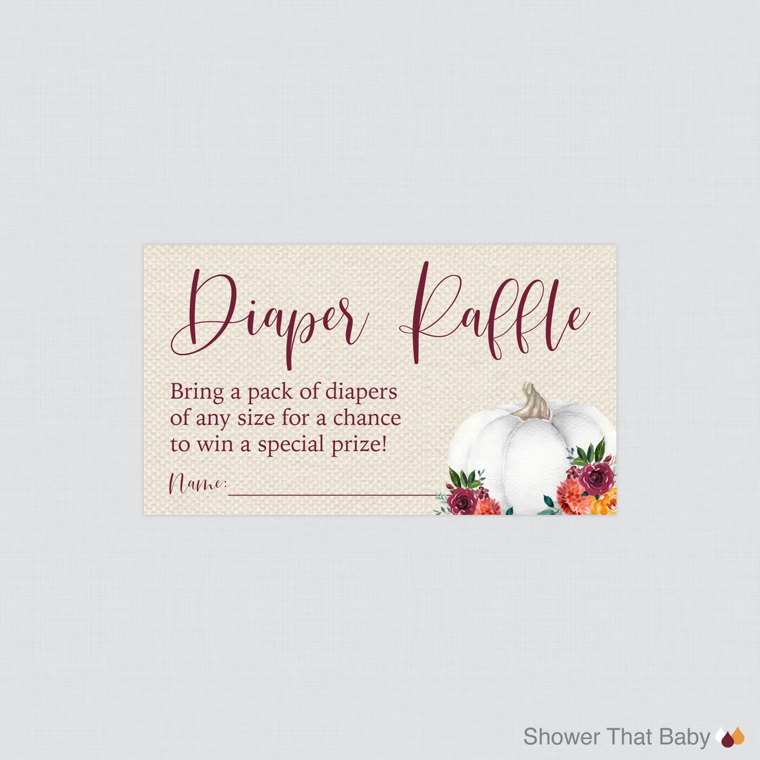 Watercolor Pumpkin Diaper Raffle Tickets and Diaper Raffle - Etsy
