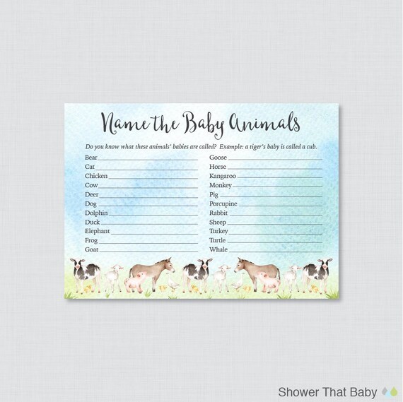 Baby Farm Animals Names