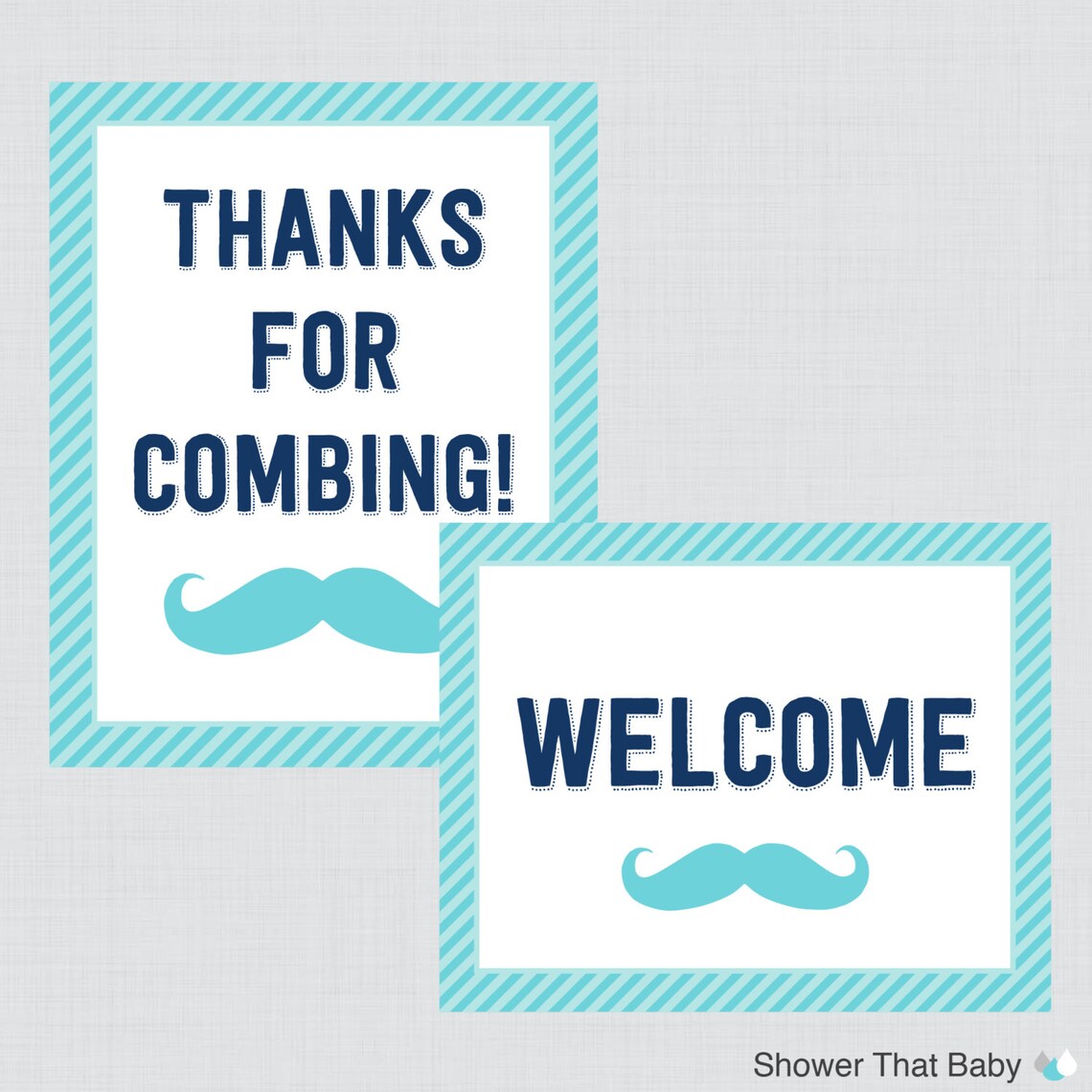 Printable Mustache Baby Shower Table Signs - EIGHT Signs! Welcome Sign ...