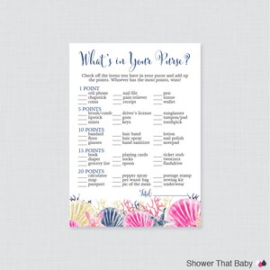 Nautical What's in Your Purse Game Printable Download Pink and Navy ...