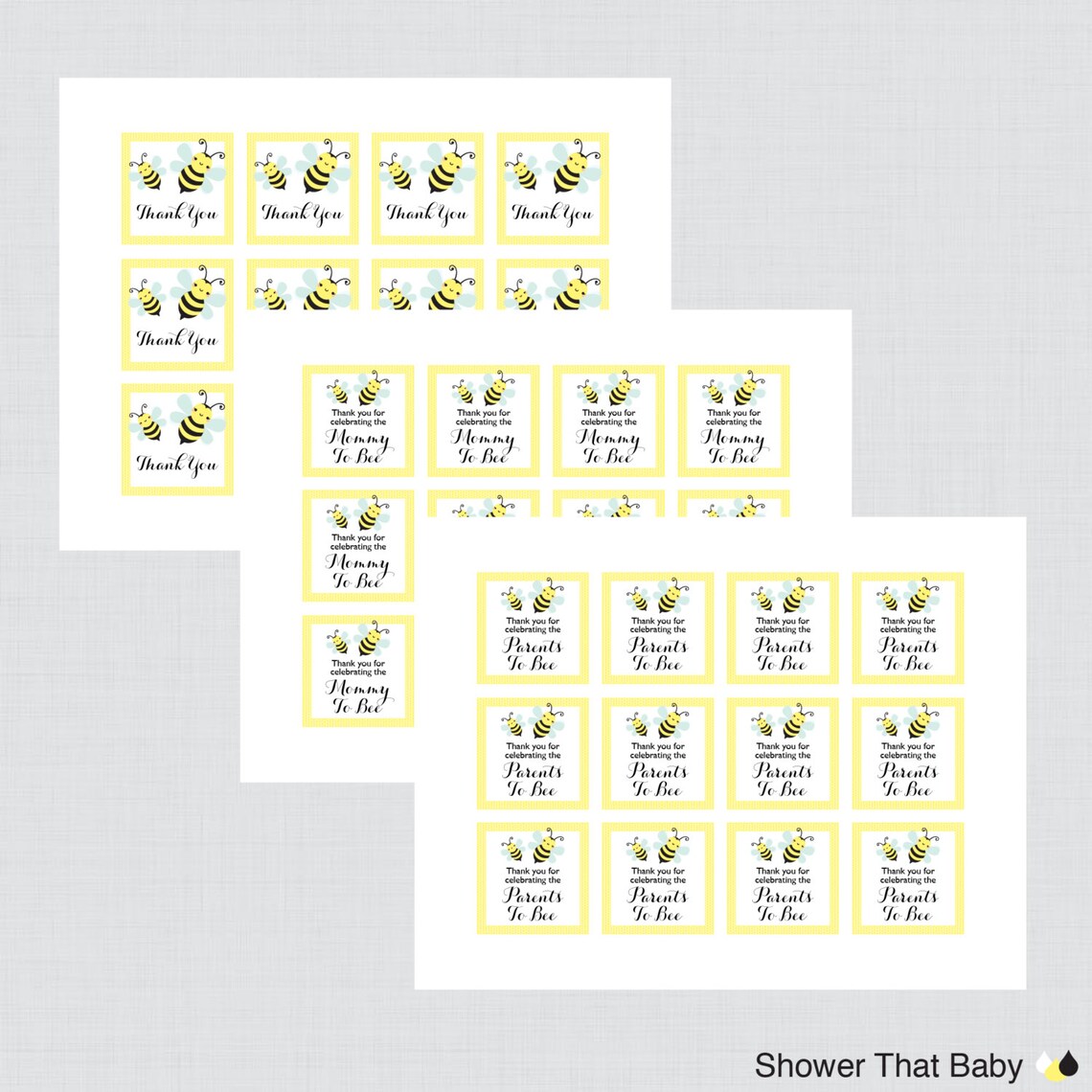 Bumble Bee Printable Favor Tag Bumble Bee Baby Shower Favor | Etsy