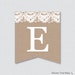 Burlap and Lace Banner With ALL Letters Printable Instant - Etsy