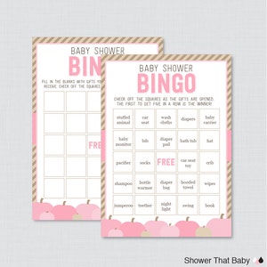 Pink Pumpkin Baby Shower Bingo Cards Printable Blank Bingo - Etsy