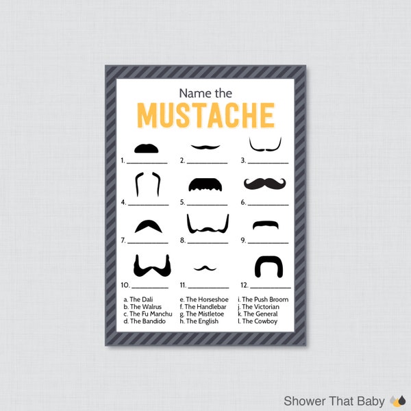 Mustache Game - Etsy