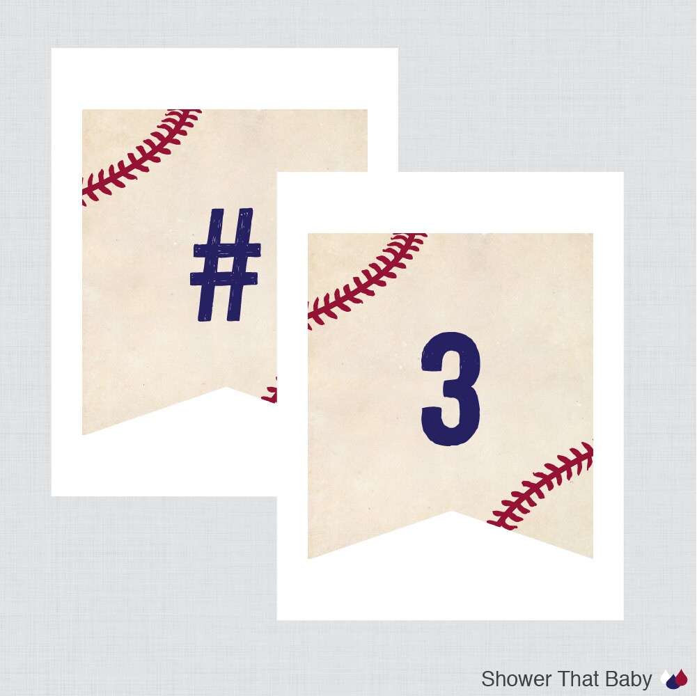 Printable Baseball Baby Shower Banner Vintage Baseball | Etsy