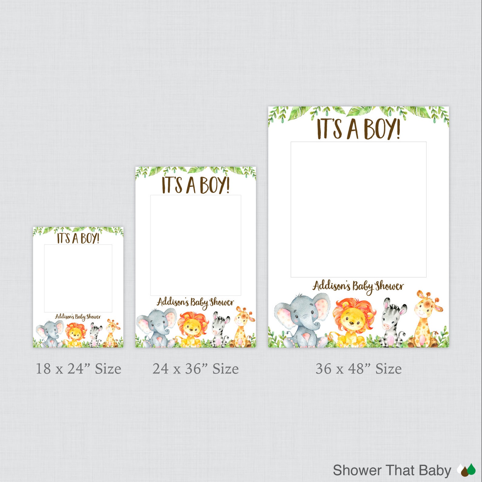 PRINTABLE Safari Baby Shower Photo Booth Frame Safari Animal | Etsy