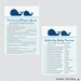 Whale Baby Shower Games Package - Seven Printable Games: Bingo, Price ...