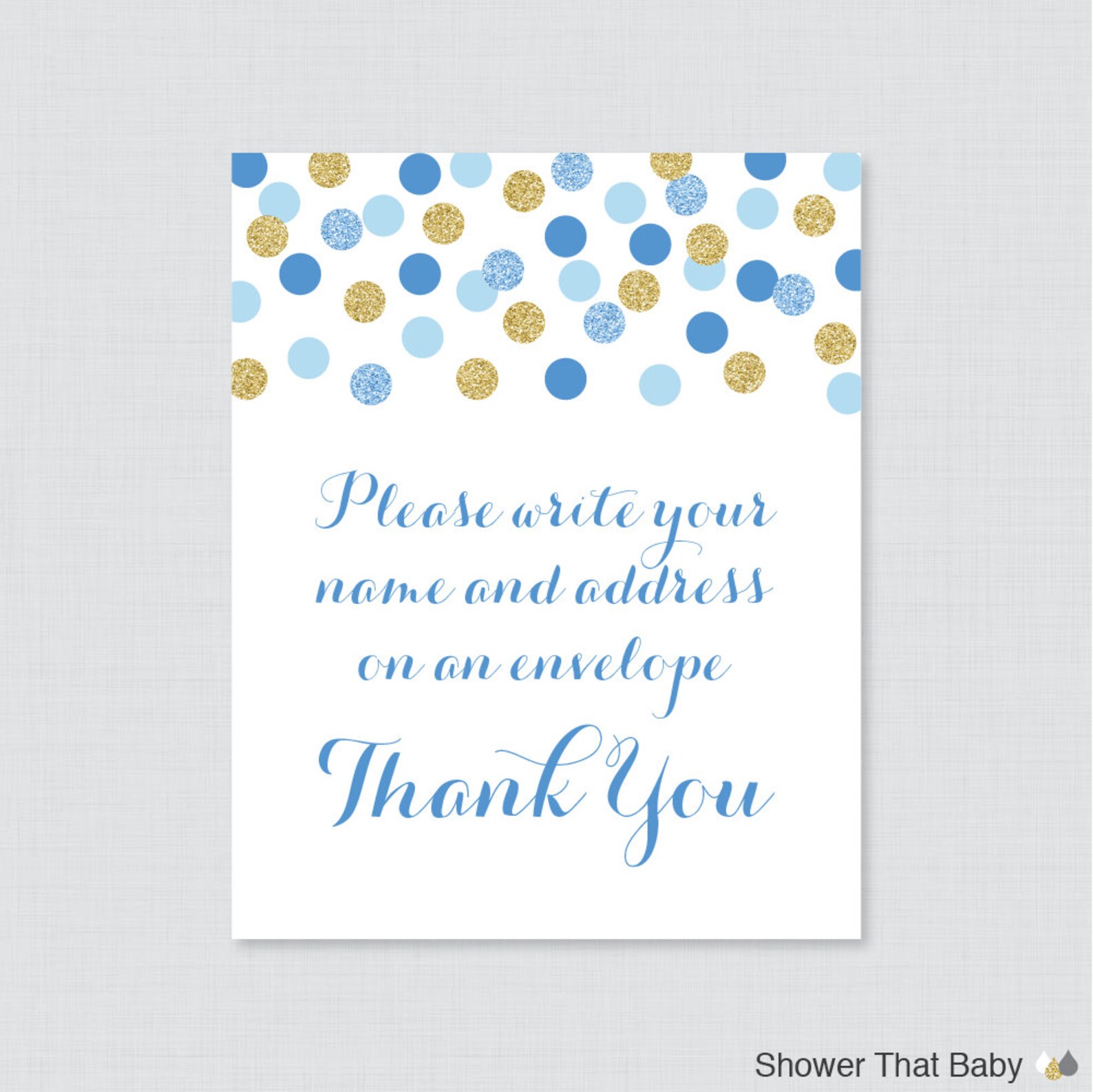 Blue Address an Envelope Sign Printable Download Blue and | Etsy