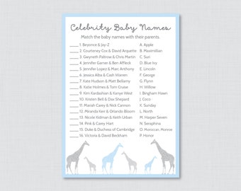 Celebrity Baby Names Baby Shower Celebrity Baby Names - Etsy