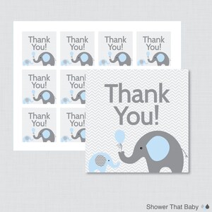 Printable Elephant Baby Shower Favor Tags Thank You Tag for - Etsy