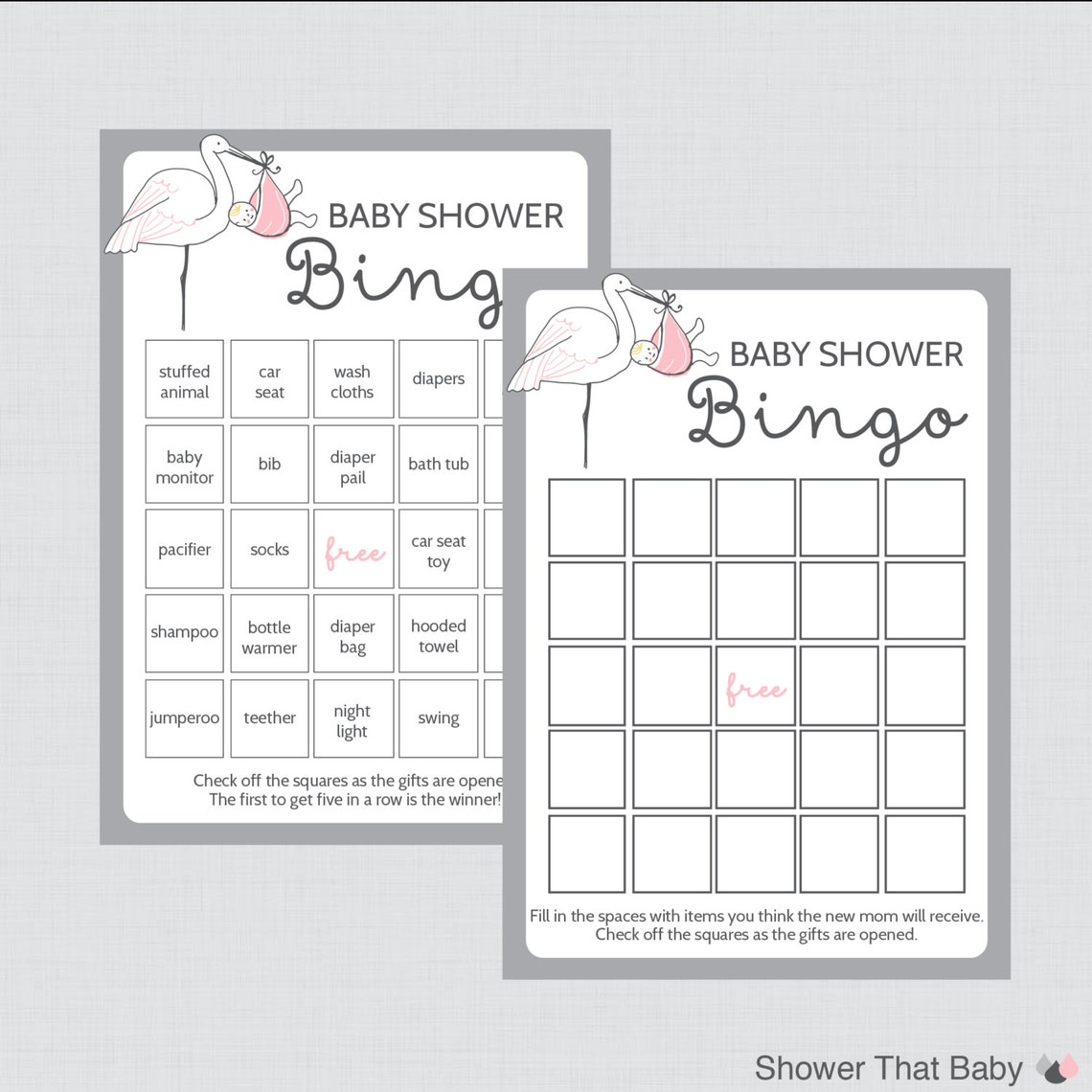 Stork Baby Shower Games Package With Seven Printable Games - Etsy