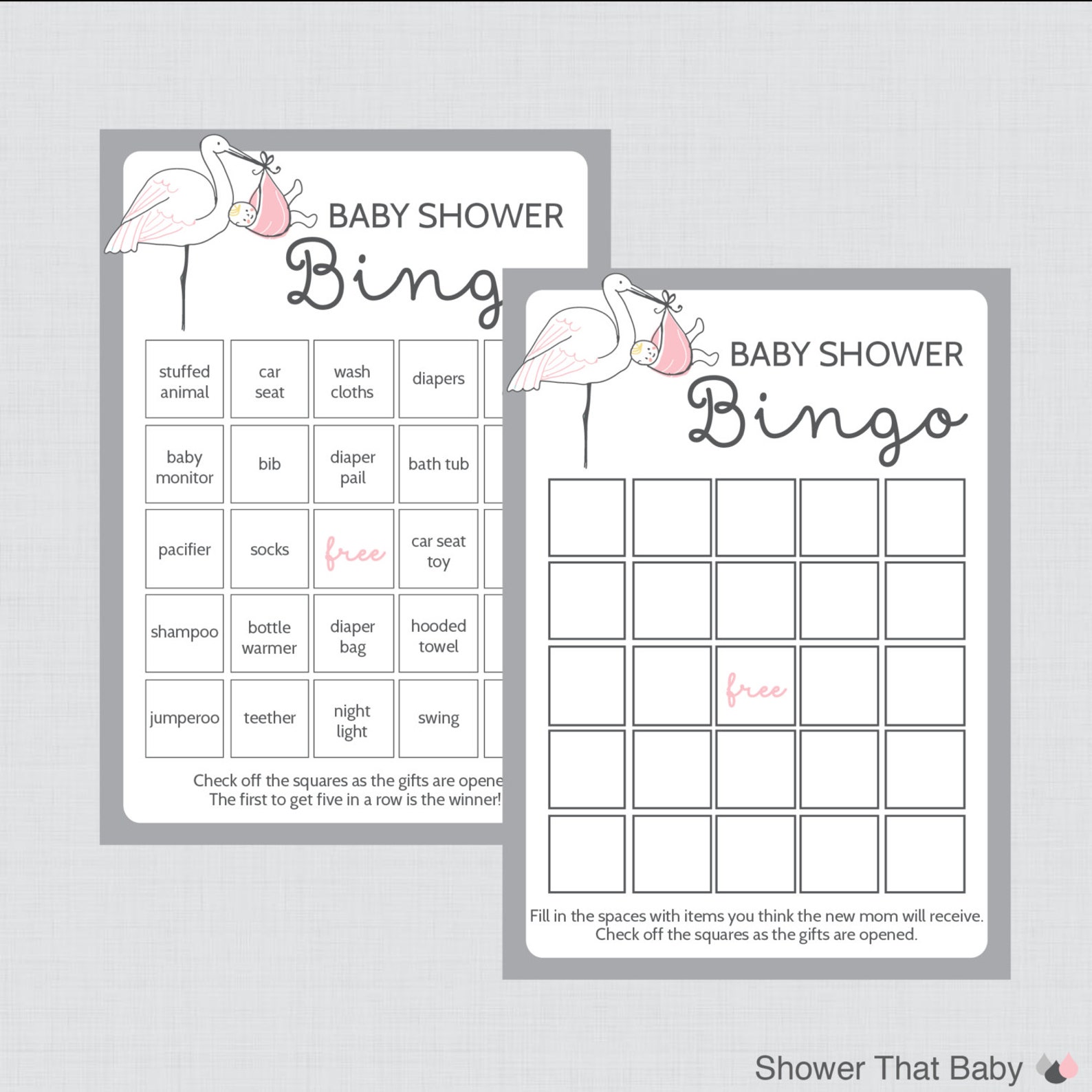 Stork Baby Shower Games Package With Seven Printable Games - Etsy