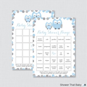 Blue Owl Baby Shower Games Package - Seven Printable Games: Bingo ...