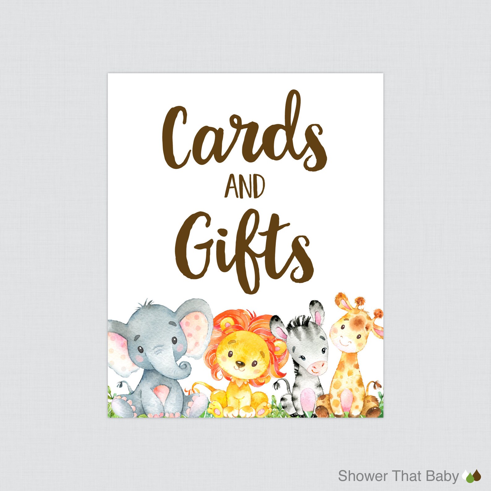 Safari Gifts and Cards Sign Printable Instant Download - Etsy