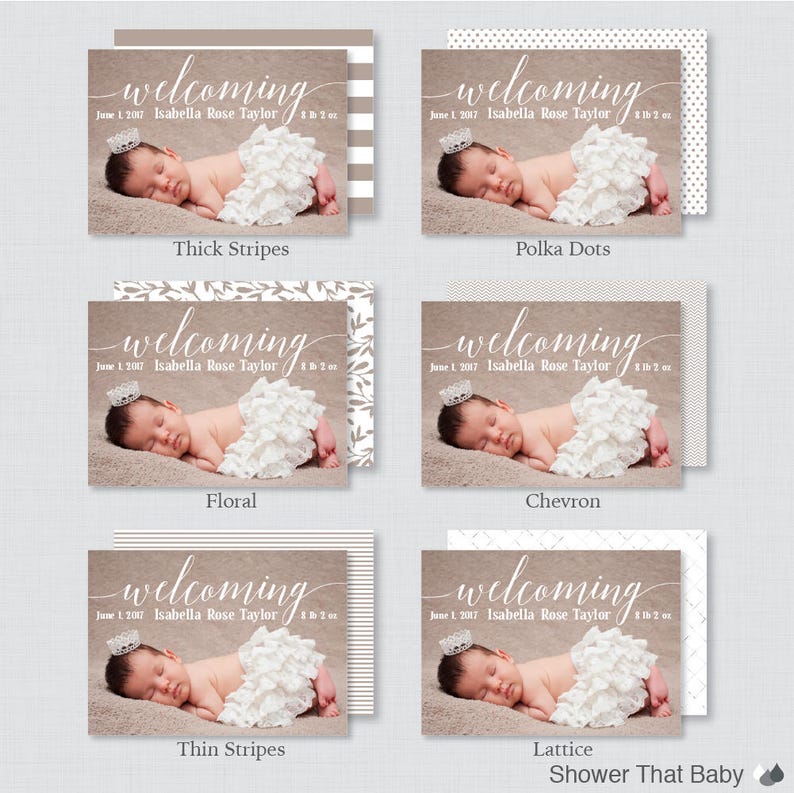 Printable or Printed Birth Announcement Cards Photo Birth - Etsy