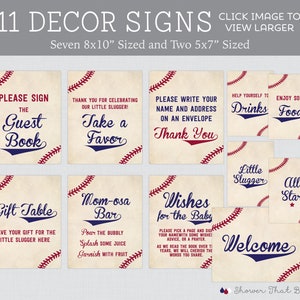 Baseball Baby Shower Bundle - Over 50 Printable Games, Decorations ...