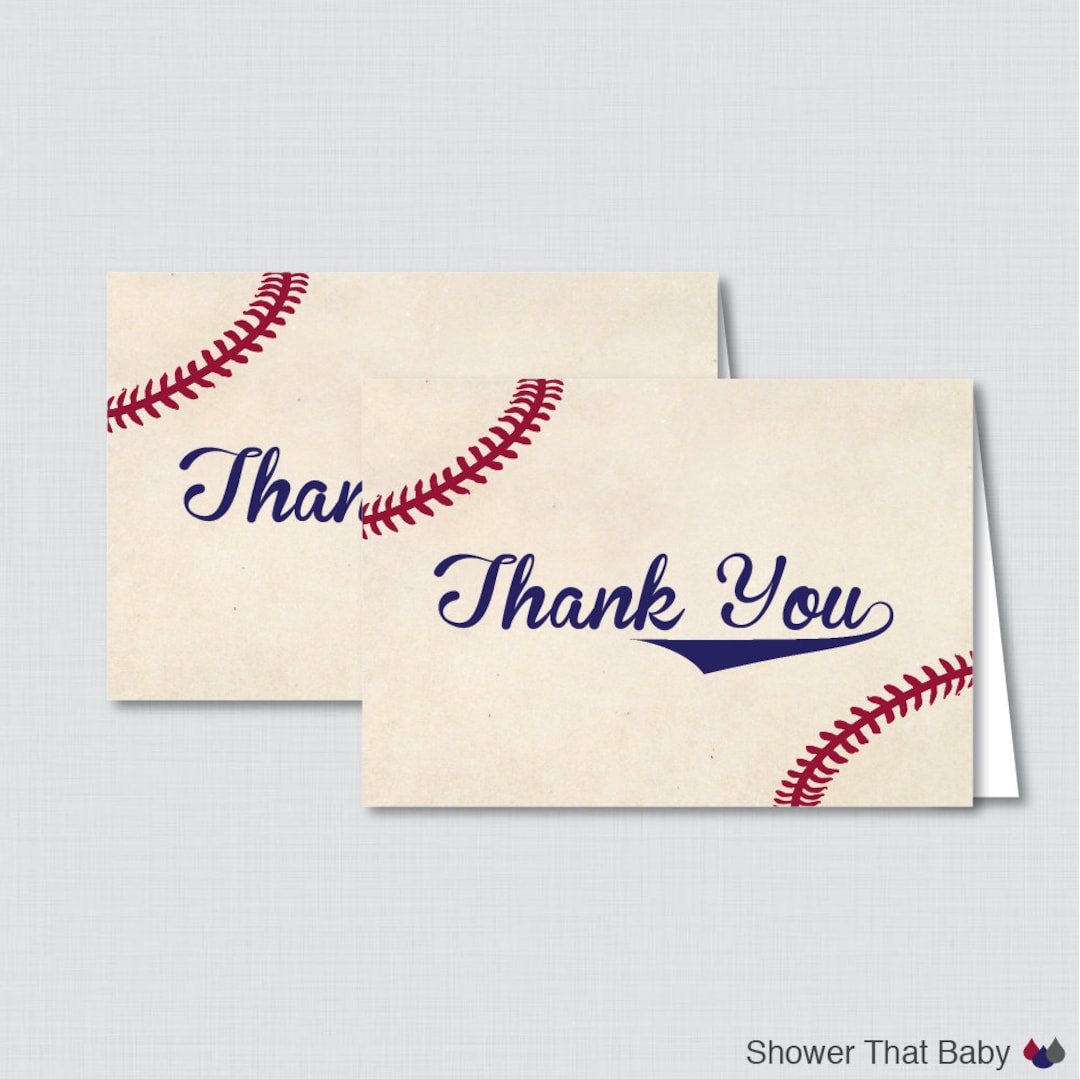 Printable Baseball Thank You Cards For Kids