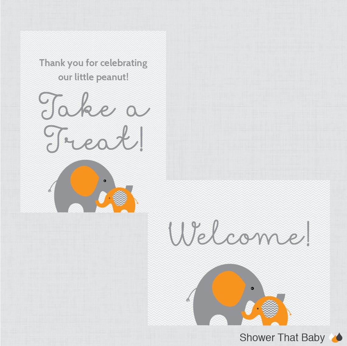 Printable Elephant Baby Shower Table Signs EIGHT Signs | Etsy